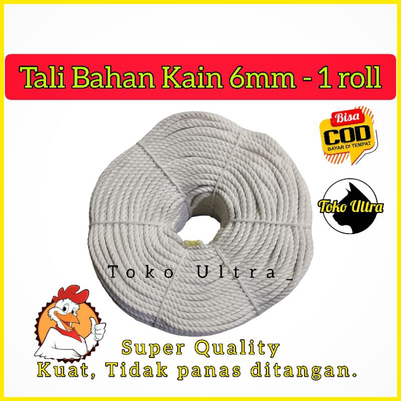 Jual TALI BAHAN KAIN 6MM 1 ROLL / TALI 6MM KURALON / TALI IKAT ...