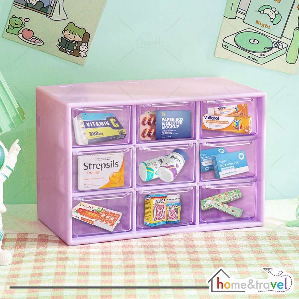 Jual HOVELSHOP Kotak Obat Sekat Box P3K Medicine Storage Multifungsi ...