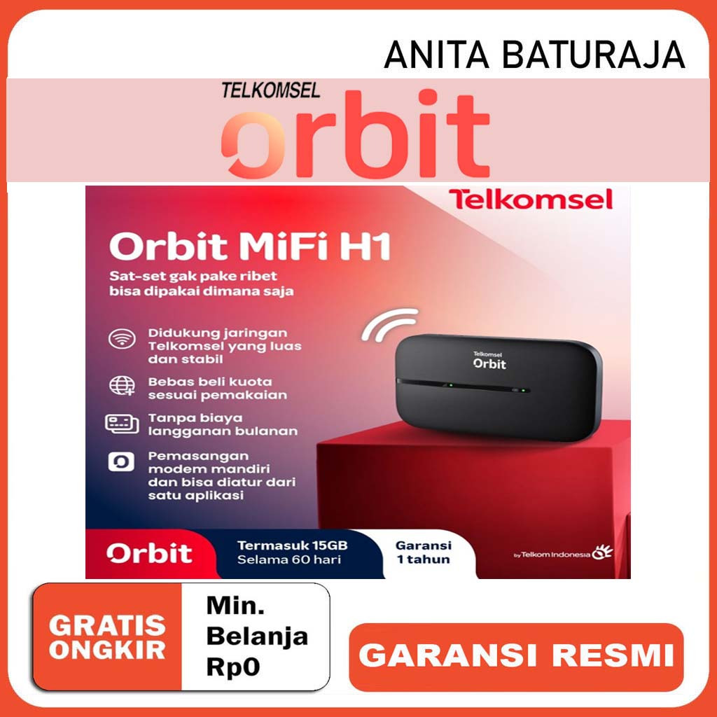 Jual Modem Orbit MiFi H1 4G LTE Unlock Free Kuota Telkomsel Orbit 15GB GARANSI RESMI | Shopee ...