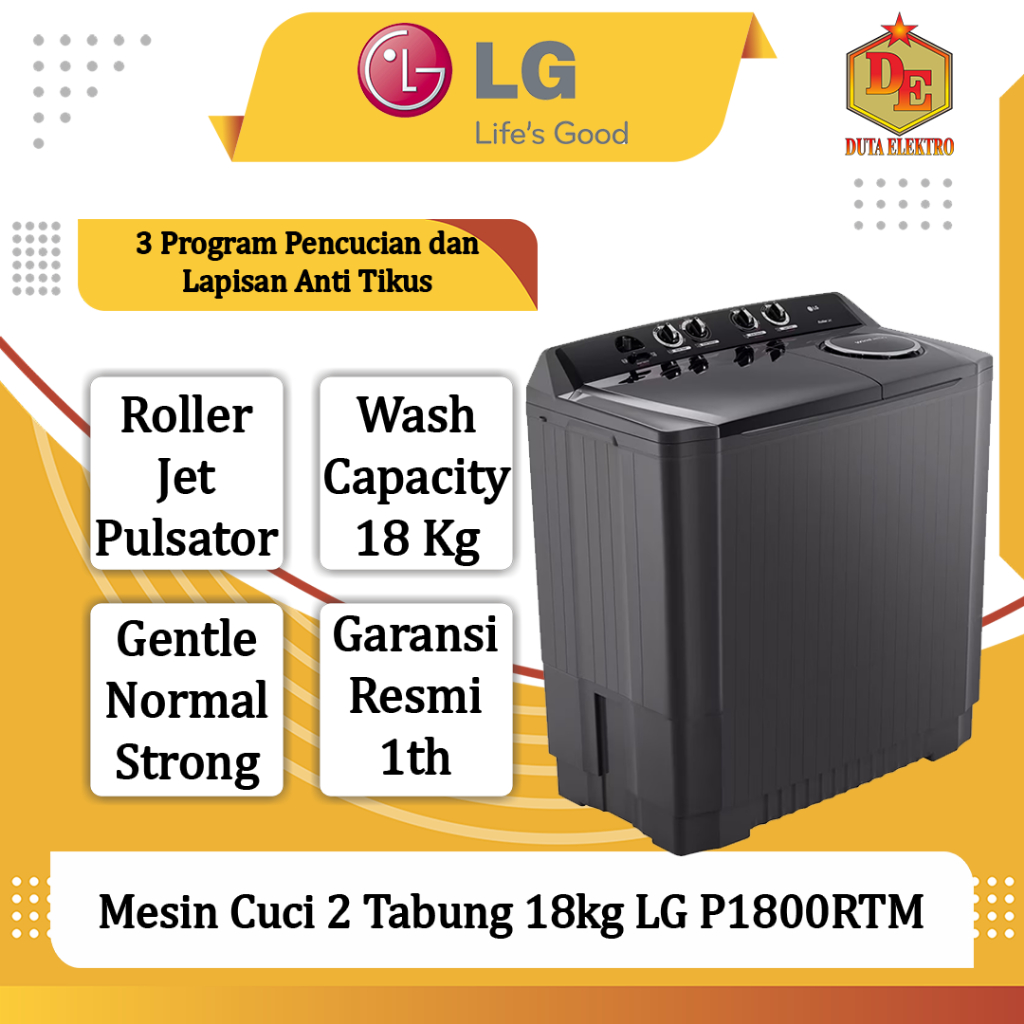 Jual Mesin Cuci 2 Tabung 18kg LG P 1800 RTM | Shopee Indonesia