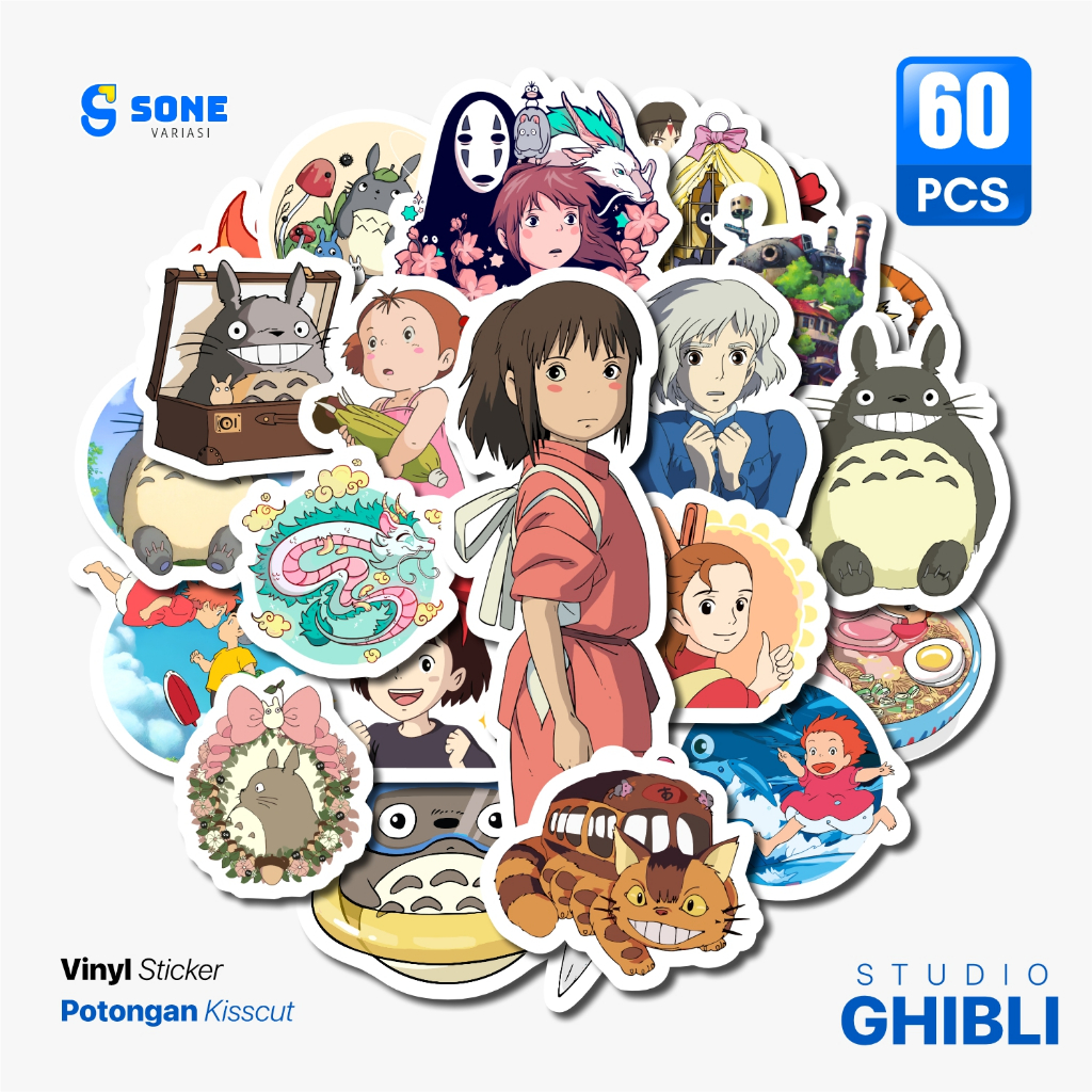 Jual Sticker Anime GHIBLI STUDIO Paper Vinyl Waterproof untuk Laptop ...