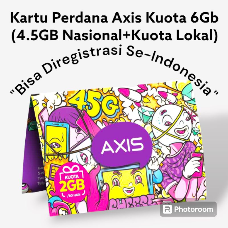 Jual Kartu Perdana Axis Kuota 6GB (4.5GB+Kuota Lokal/60Hari) | Shopee Indonesia
