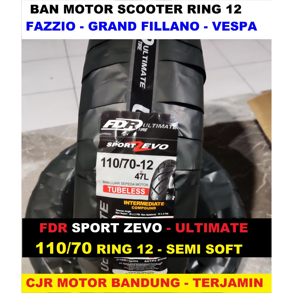 Jual Ban Motor FAZZIO FILLANO Vespa Matic FDR Sport Zevo 110/70 ring 12 ...