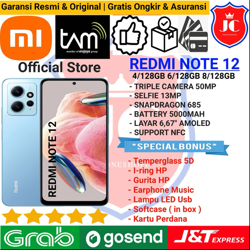 Jual XIAOMI REDMI NOTE 12 NFC RAM 8/128GB 6/128GB 4/128GB GARANSI RESMI ...