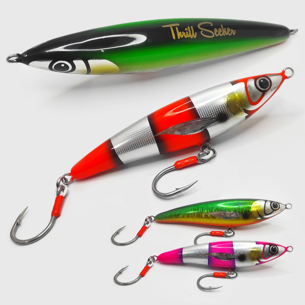 Jual Stickbait Resin Popper Bahan Kayu 100g 80g 40g GT Top Water Stick Bait Swimbait Umpan ...