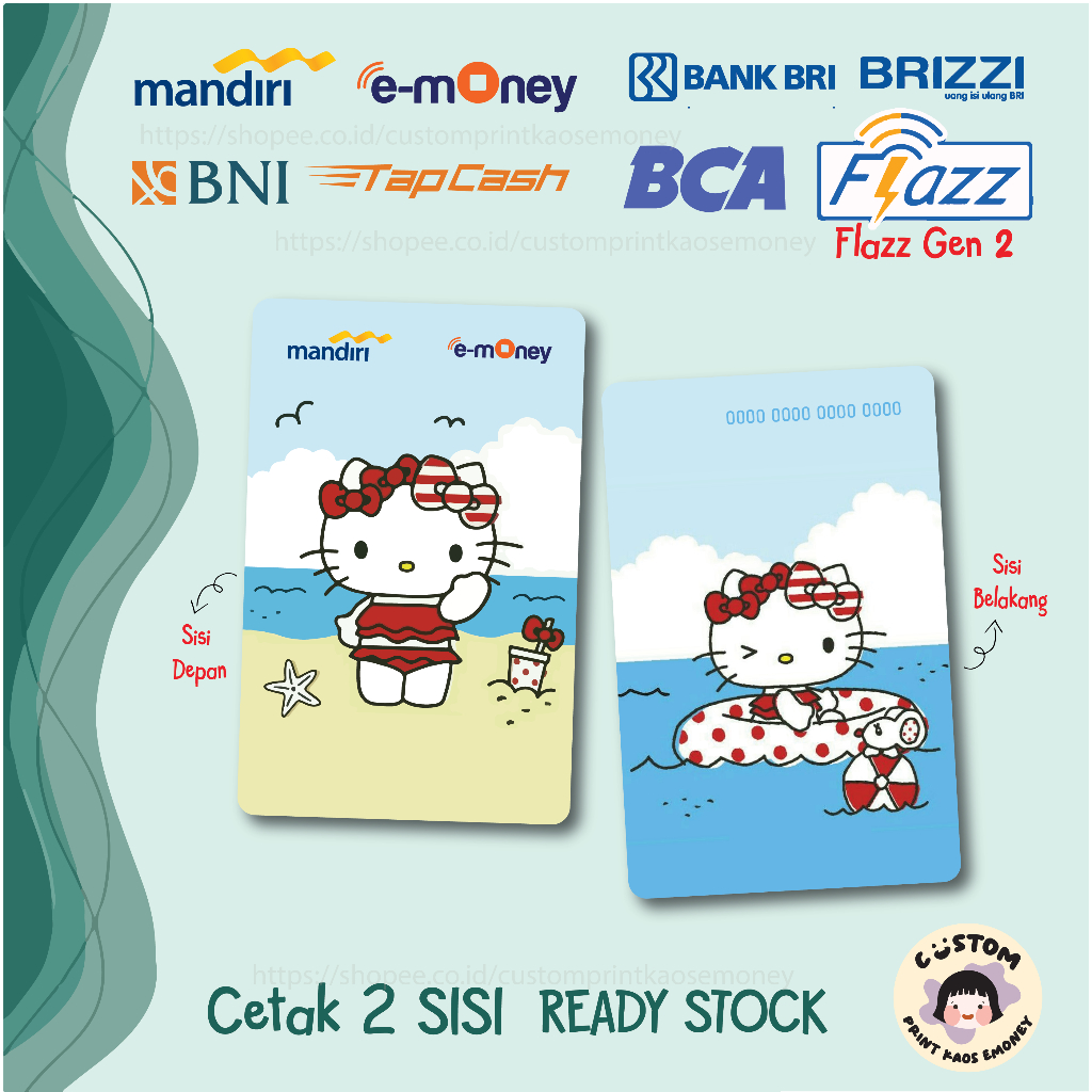 Jual KARTU E MONEY E TOLL ANIME HELLO KITTY PANTAI THE BEACH HK SANRIO ...