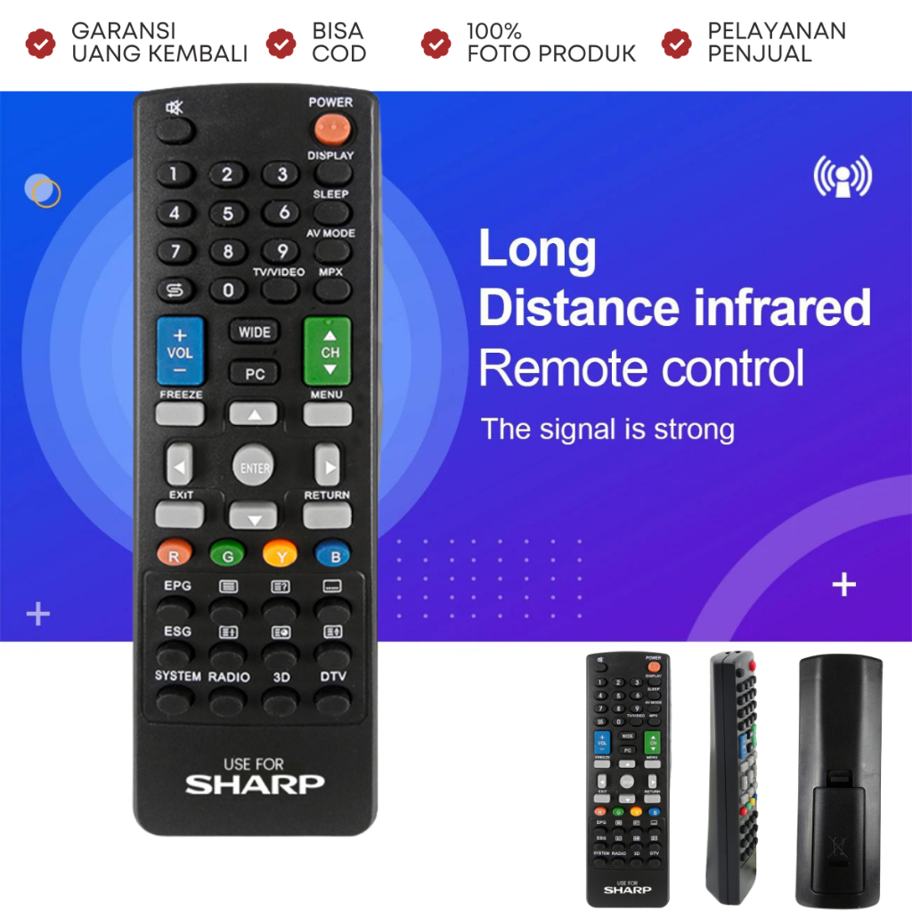 Jual REMOTE TV SHARP TABUNG LCD LED MULTIFUNGSI 1847 TR | Shopee Indonesia