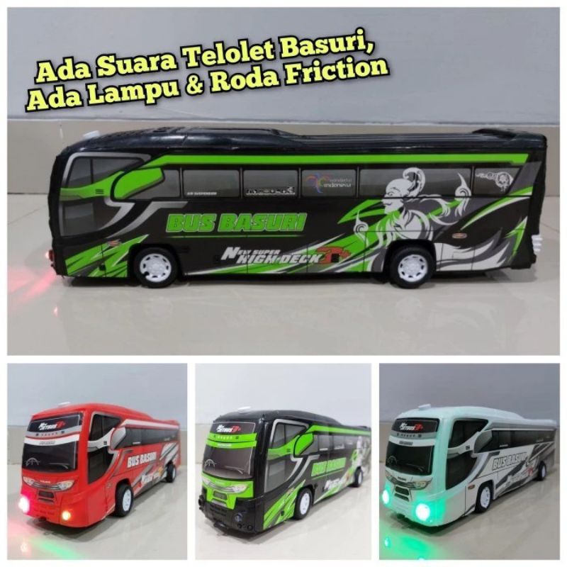 Jual Mainan Bus Basuri Telolet Panjang 38 Cm Dilengkapi Dengan Lampu ...