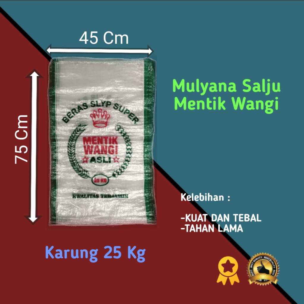Jual Karung Beras 25 kg Mulyana Salju cap Mentik Wangi / per 50 lembar ...