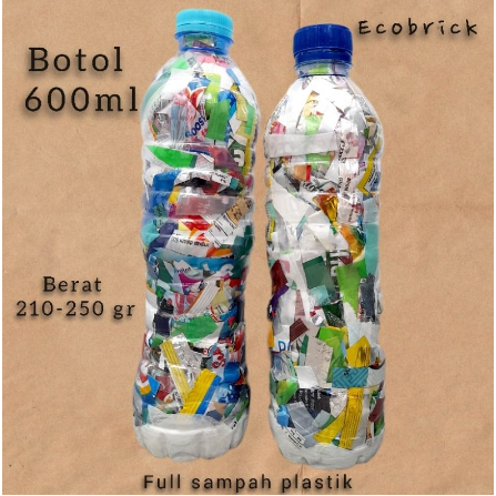 Jual Ecobrick botol 600ml bata ramah lingkungan kuat,kokoh,padat ...