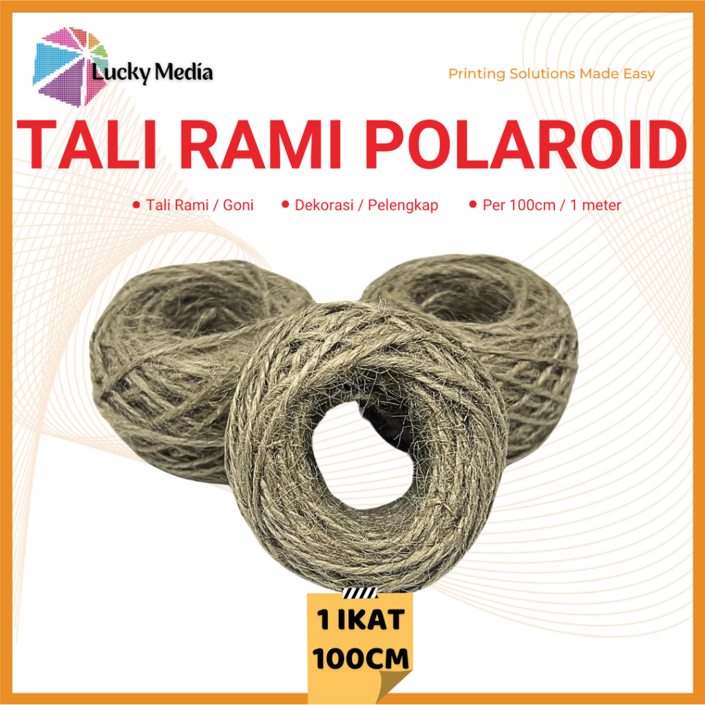 Jual Tali Rami Dekorasi Polaroid 1m Tali Goni Cokelat 100cm Undangan ...