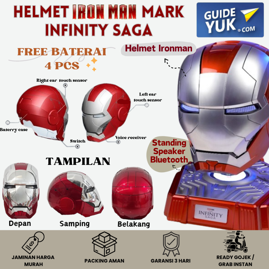 Jual Helmet Helm Iron Man Mark Infinity Saga Ironman Life Size Action ...