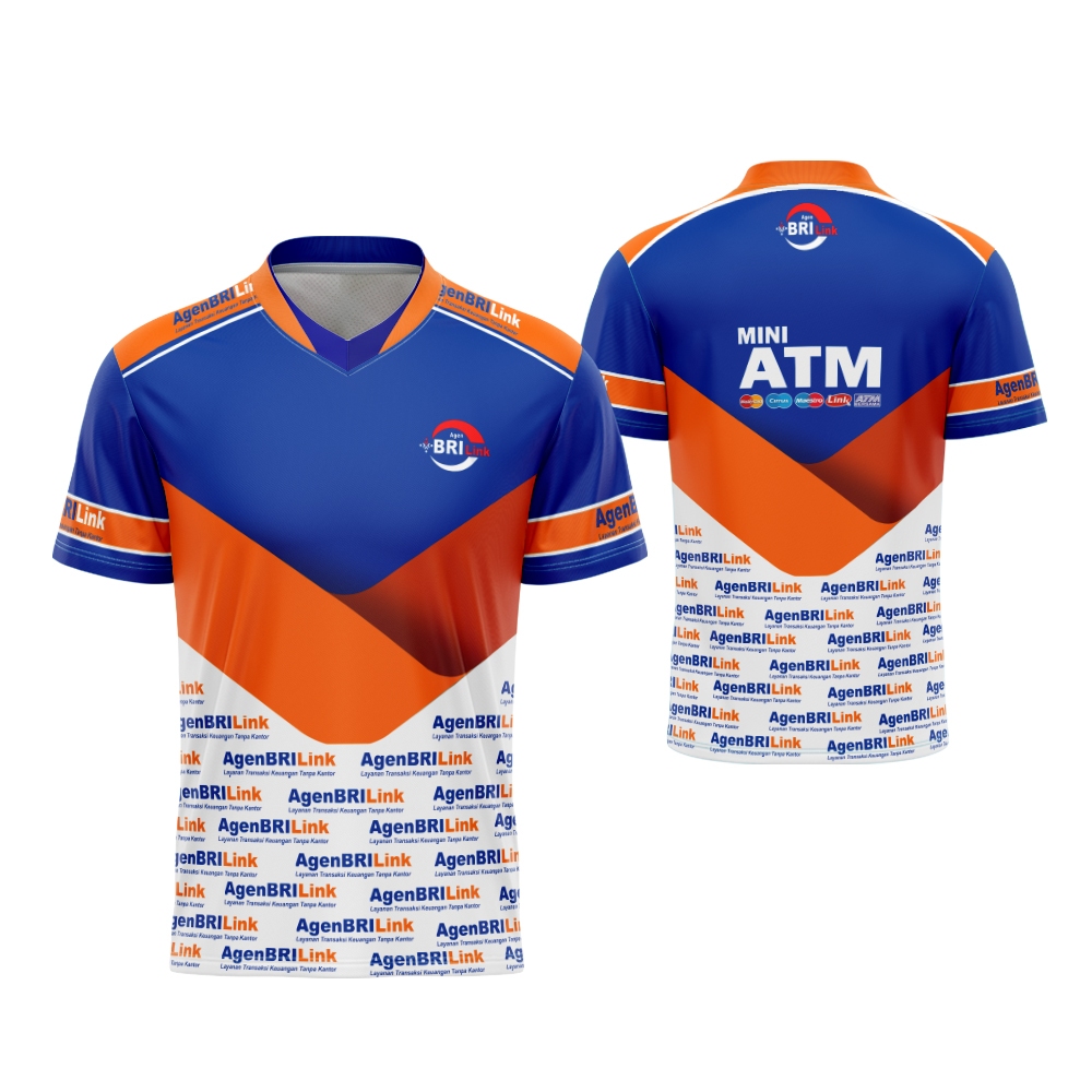 Jual Jersey Agen Brilink Bank BRI Fullprint Baju Agen Brilink Free ...