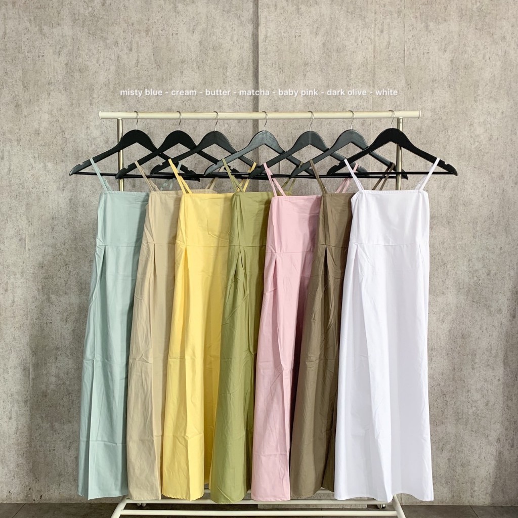 Jual Premium Napoly Sleeveless Dress TH 622 / 757 COTTON Gaun Panjang ...