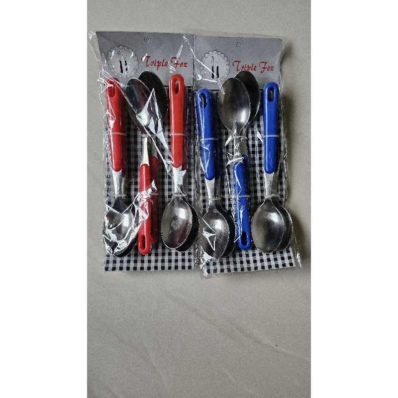 Jual Sendok Set isi 6 pcs Warna Merah dan Biru | Shopee Indonesia