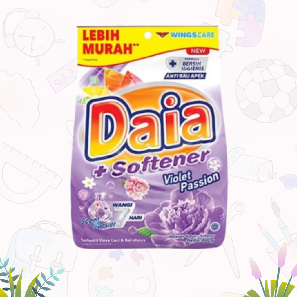 Jual Daia Deterjen Bubuk Softener Violet 800 gr (pcs) | Shopee Indonesia
