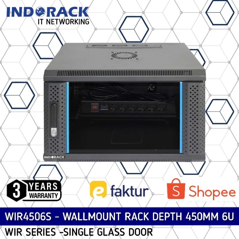 Jual WIR4506S / WIP4506S - Wallmount Rack INDORACK 6U Depth 450mm ...