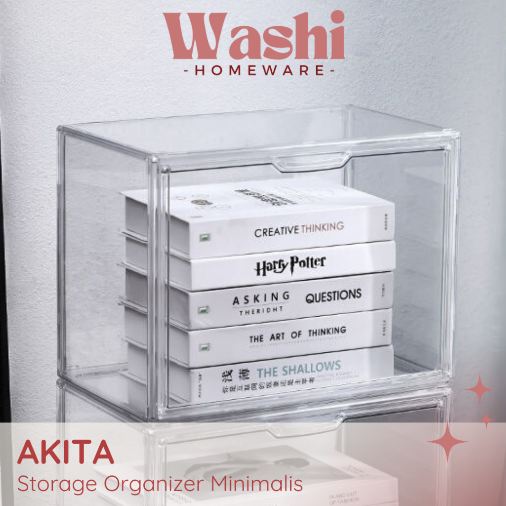 Jual WASHI - AKITA Transparent Box Kotak Laci Multifungsi Estetika ...