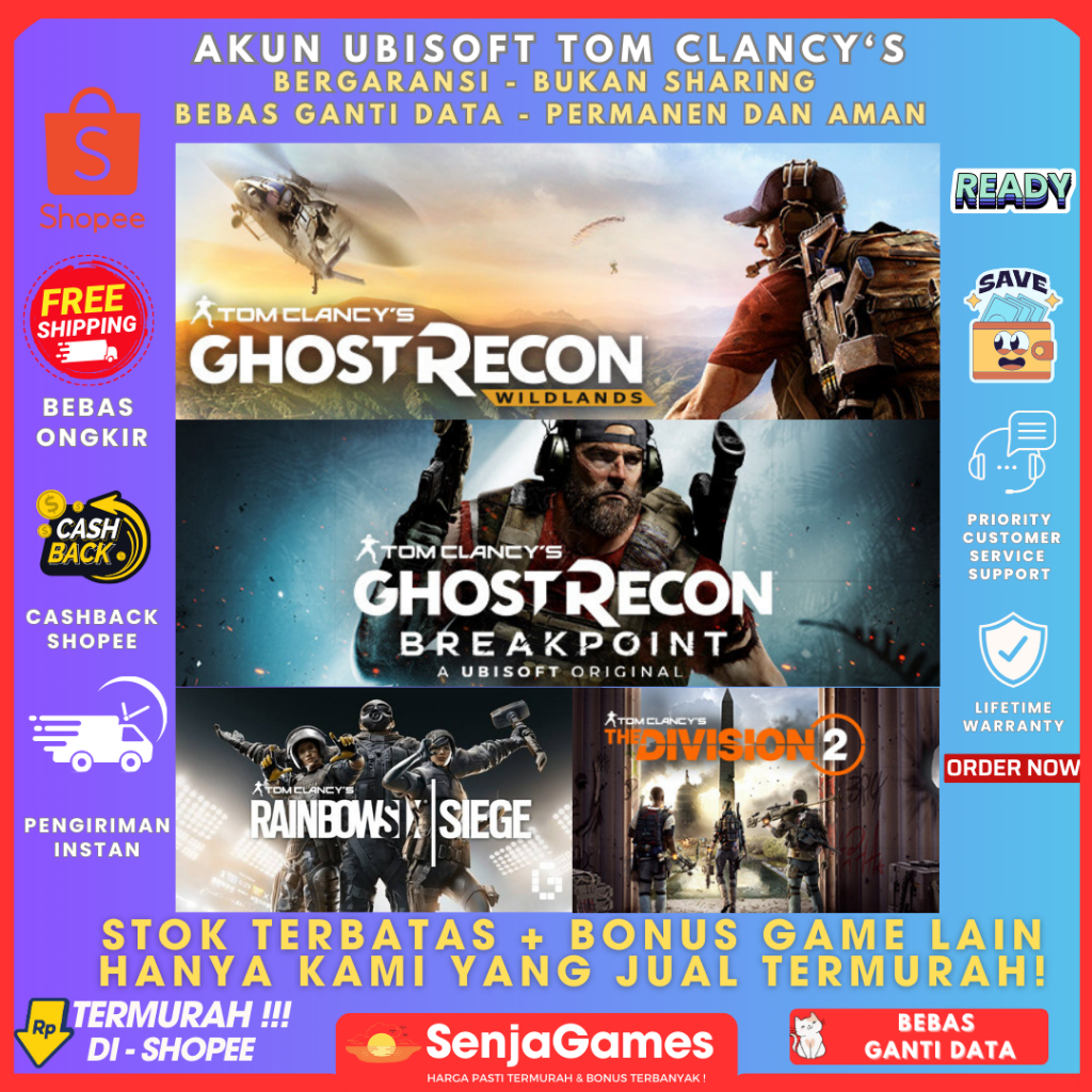 Jual AKUN Tom Clancy's Ghost Recon Break Point | Rainbow Six Siege's ...