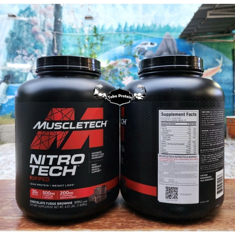 Jual BPOM AOM Nitrotech RIPPED 4Lb L Carnitine 4Lb 4Lbs CLA Whey Protein | Shopee Indonesia