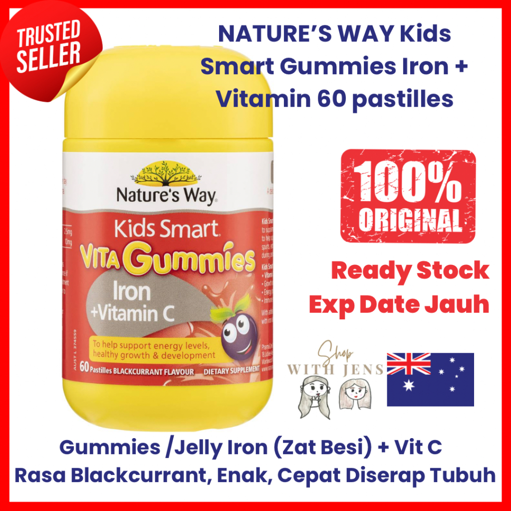 Jual Nature's Natures Nature Way kids smart vita gummies iron +Vitamin ...