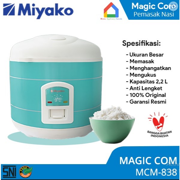Jual MAGIC COM MIYAKO MCM 838 2.2Liter - Ricecooker Miyako MCM838 2.2L ...