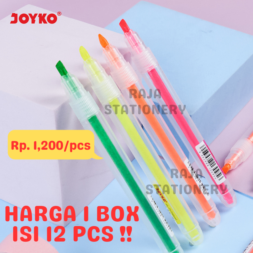 Jual JOYKO HIGHLIGHTER NEON COLOUR PEN PENANDA JOYKO MODEL PEN LUSIN ...