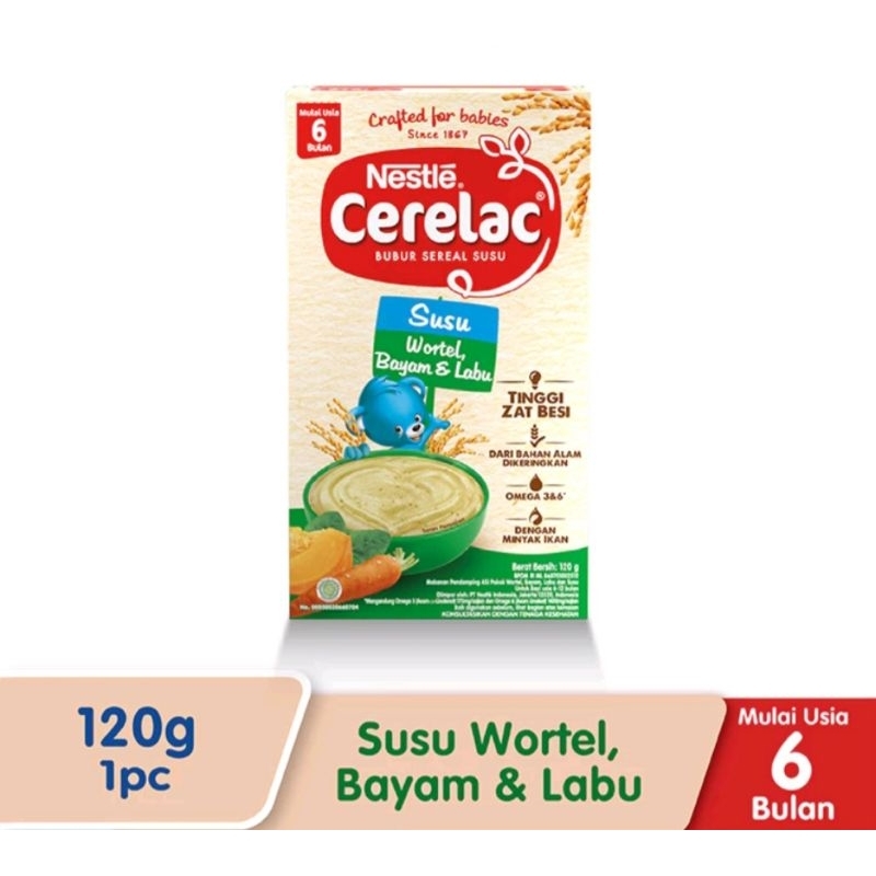 Jual Nestle Cerelac bubur Wortel Bayam Labu box 120 g [ EXP FEB 2025 ...