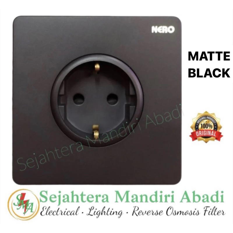 Jual Stop Kontak Nero Casa X2 Matte Black Schuko Colokan | Shopee Indonesia