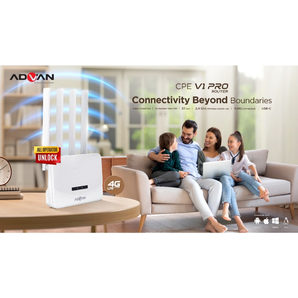 Jual Modem Wifi 4G Unlock All Operator Advan V1 Pro 150Mbps 32user ...