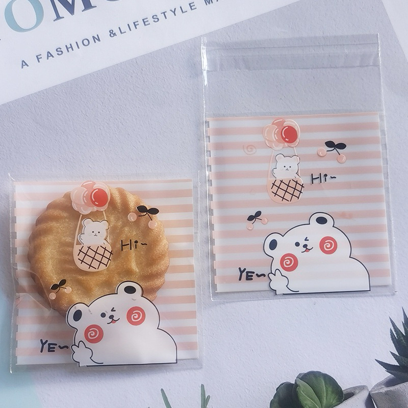 Jual BLANJA.ids [100 LEMBAR] Plastik cookie 4 Motif Packing cookies ...