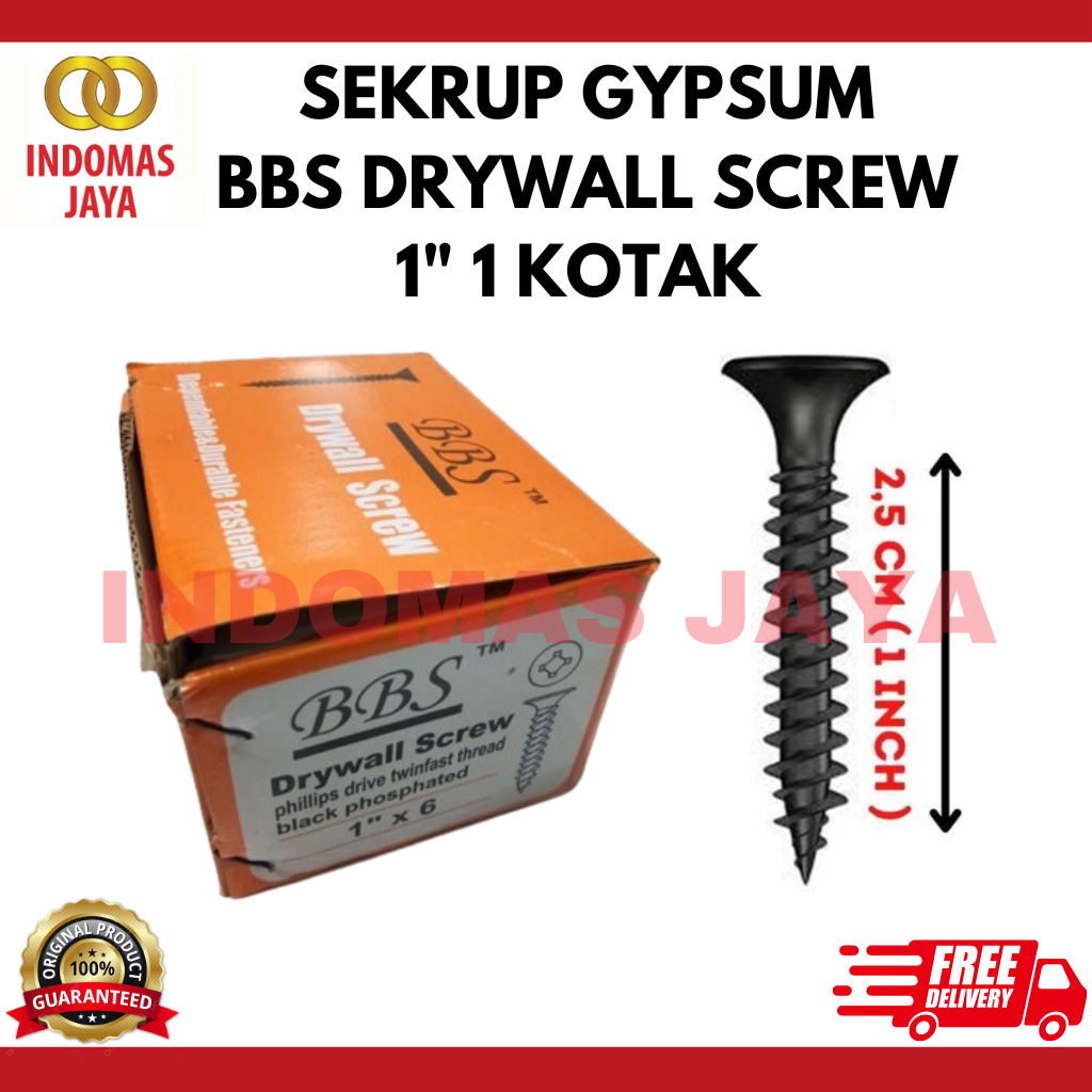 Jual Sekrup Gypsum - Gibsum 1inch - 1" Ameritech BBS (1 KOTAK) - Sekrup Skrup Drywalls Drywall ...