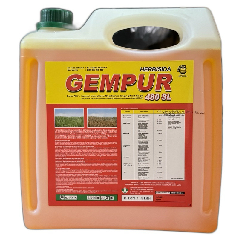 Jual HERBISIDA GEMPUR 480 SL 5 LITER/RACUN SISTEMATIK GULMA DAUN LEBAR ...