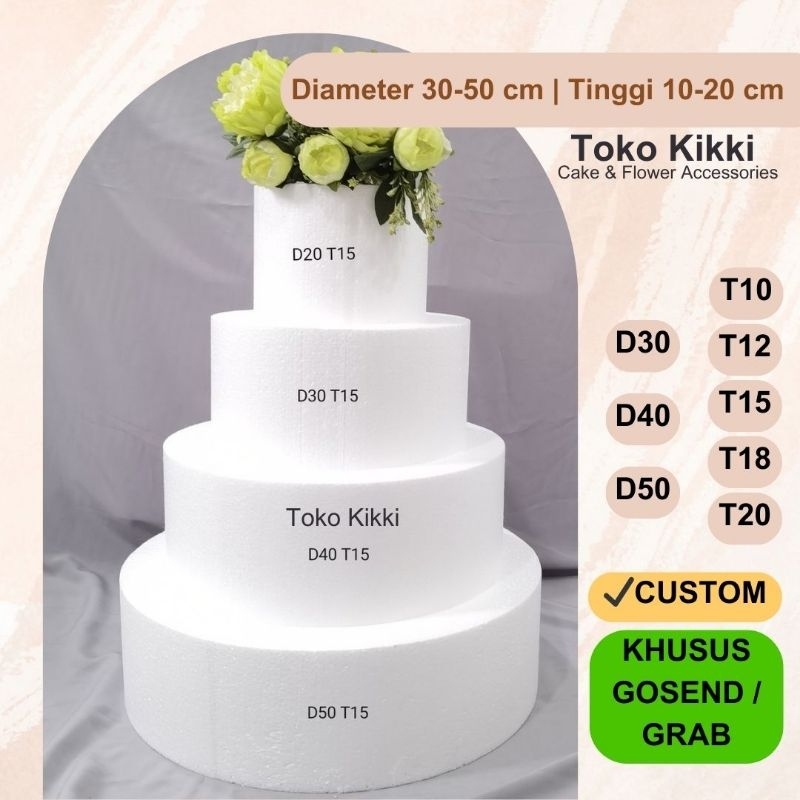 Jual T20, D35, 30, 25 Dummy Styrofoam Wedding Cake gabus styrofoam ...