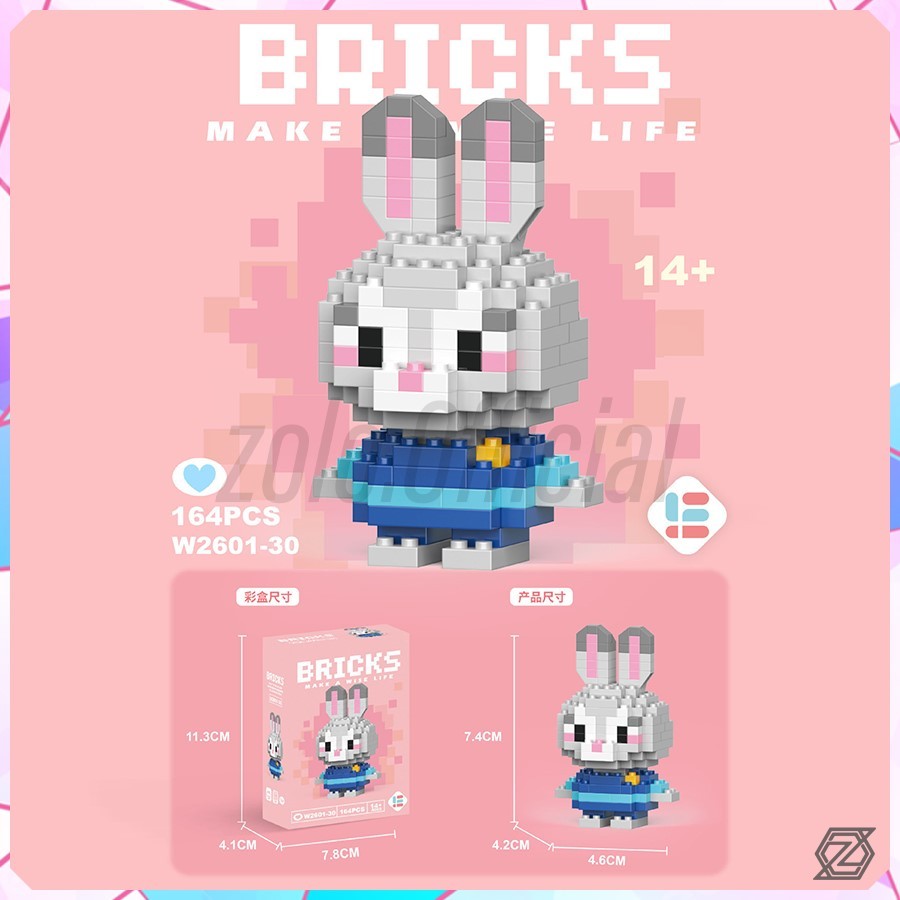 Jual [zolo] Nano Block Mainan Balok Susun DIY 3D Puzzle Model Karakter ...