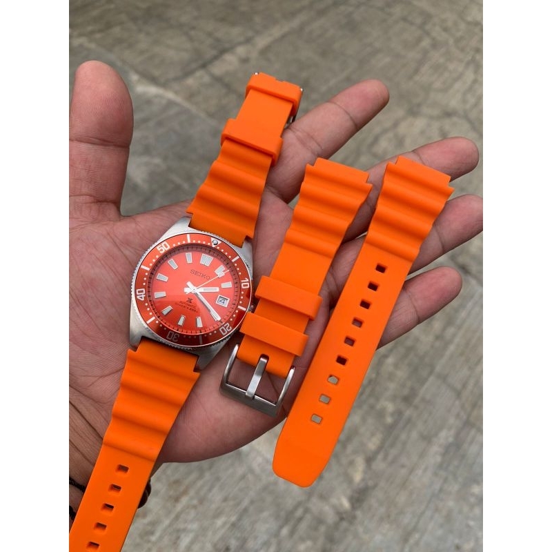 Jual Strap tali jam tangan rubber oren 20mm seiko aftermarket | Shopee ...
