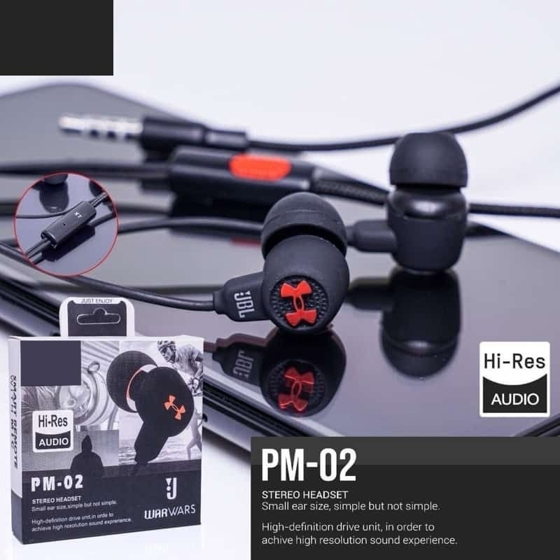 Jual Headset Handsfree PM-02 PM02 Hi-Res Audio JBL PM-02 Stereo Headset ...