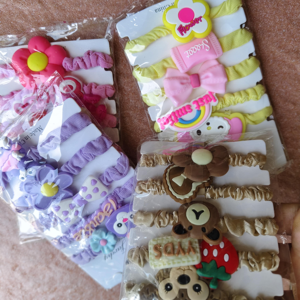 Jual Bando | ikat rambut anak karakter lucu 1 set isi 5pcs pack ...