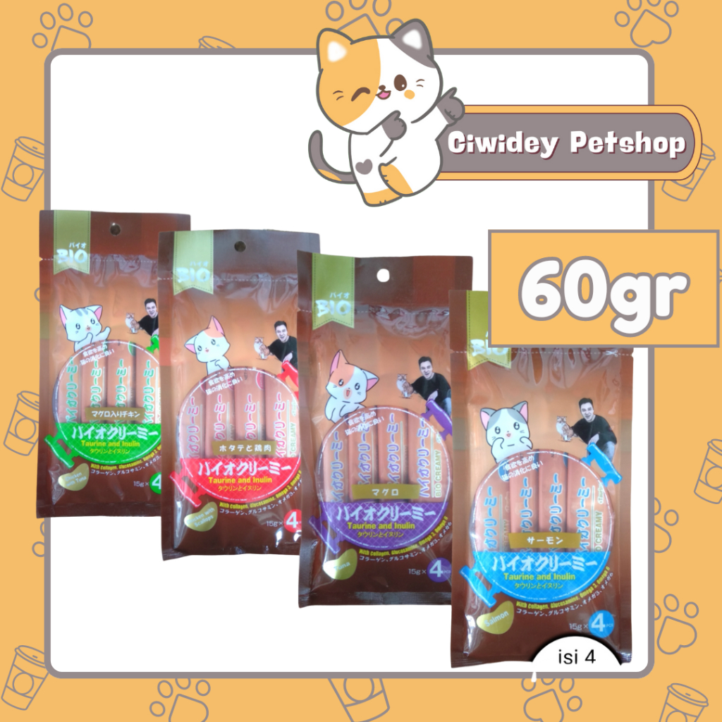 Jual Bio Creamy Treats Snack Kucing 4x15gr snack kucing bio creamy ...