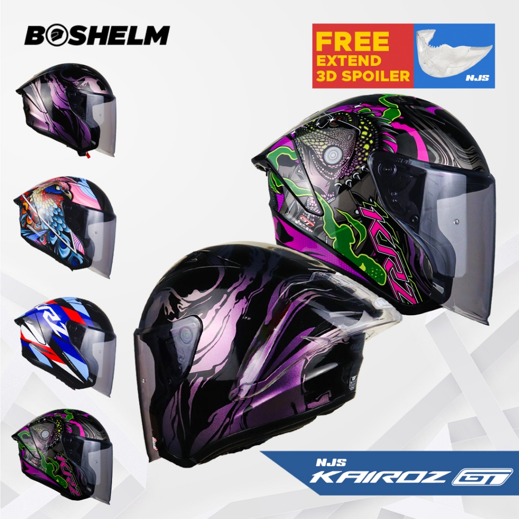 Jual BOSHELM Helm NJS KAIROZ GT MOTIF Helm Half Face SNI | Shopee Indonesia