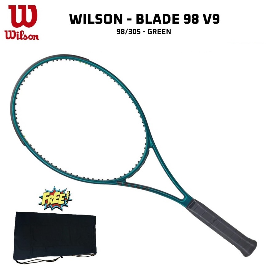 Jual WILSON Blade 98 V9 (305 gr) Emerald Night - Raket Tenis Racket ...