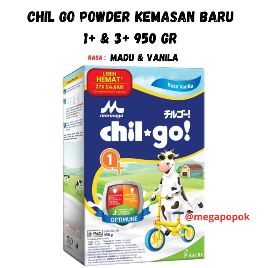 Jual Chil Go Powder 1+ & 3+ Madu/Vanila 950gr/megapopok | Shopee Indonesia