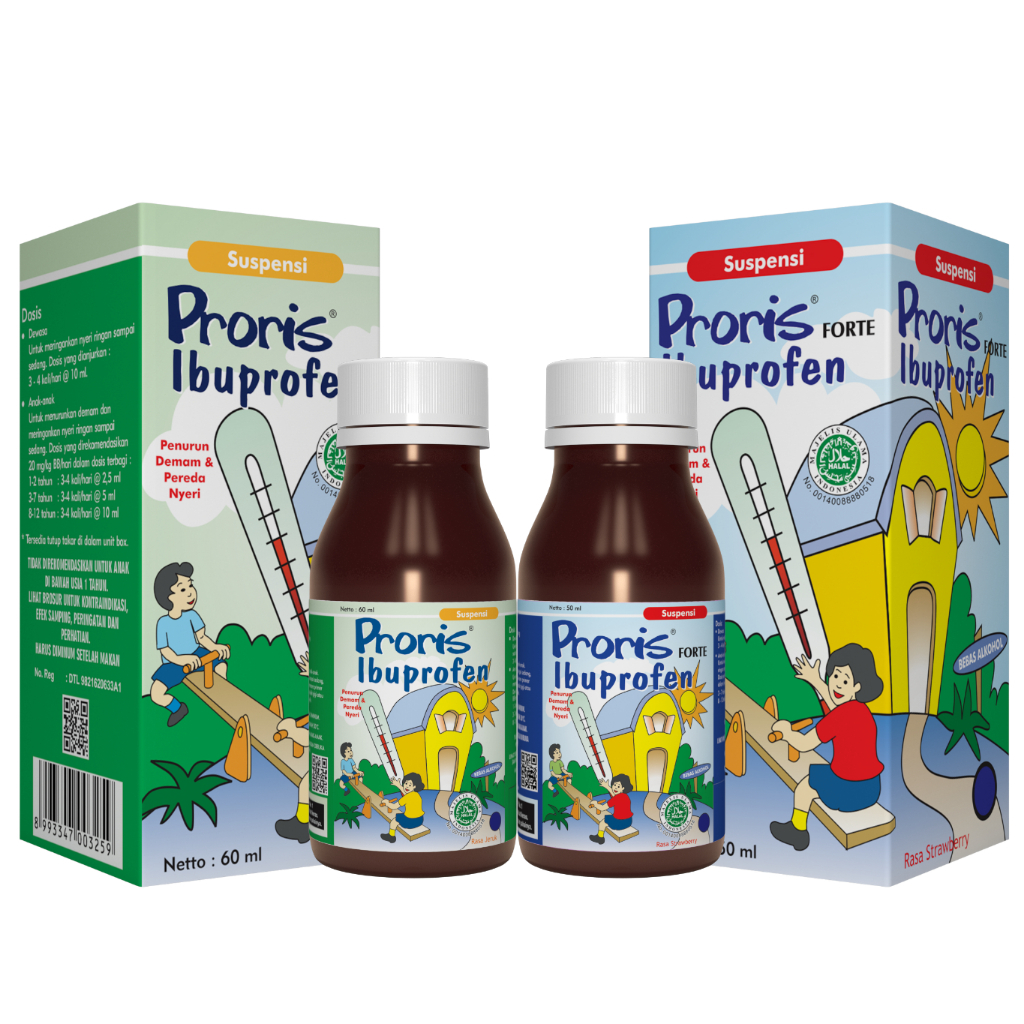 Jual PRORIS SUSPENSI 60 ML DAN PRORIS FORTE 50 ML - OBAT PENURUN PANAS ...