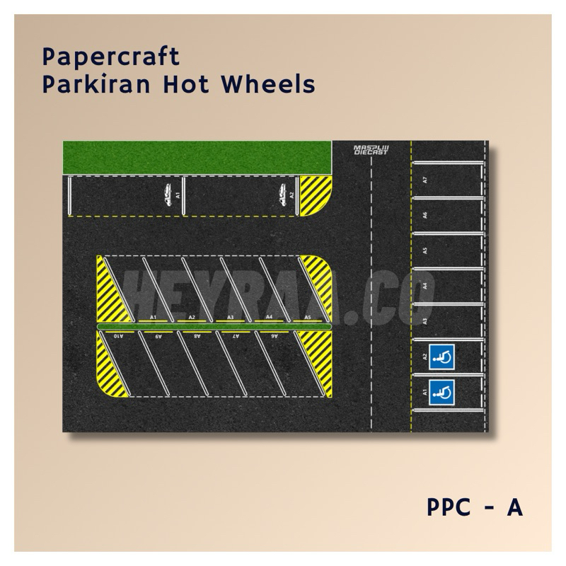 Jual Alas Parkir Hot Wheels Diecast 1:64 Papercraft kertas Diorama ...