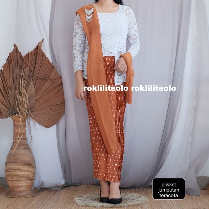Jual rok plisket batik / rok jumputan plisket / bawahan kondangan / rok ...