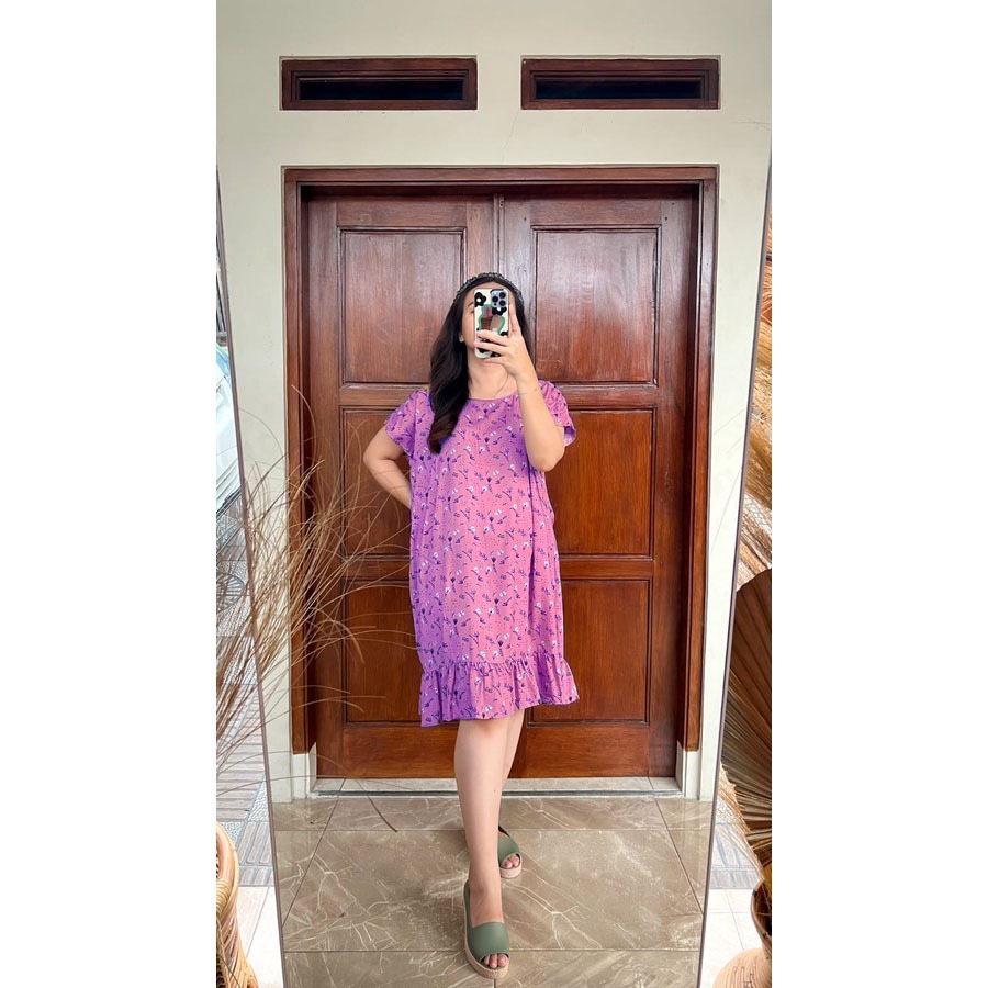 Jual Daster Ruffle Kekinian Jumbo LD 120 | Daster Viral Selutut Murah ...