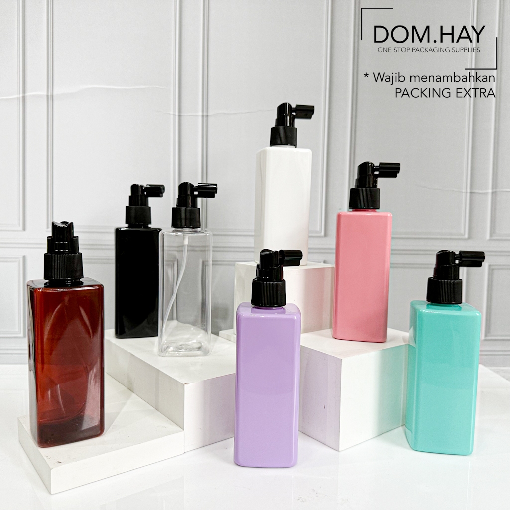 Jual 250ml Botol Kotak Spray Long Nozzle Hitam HL Bottle Aesthetic ...