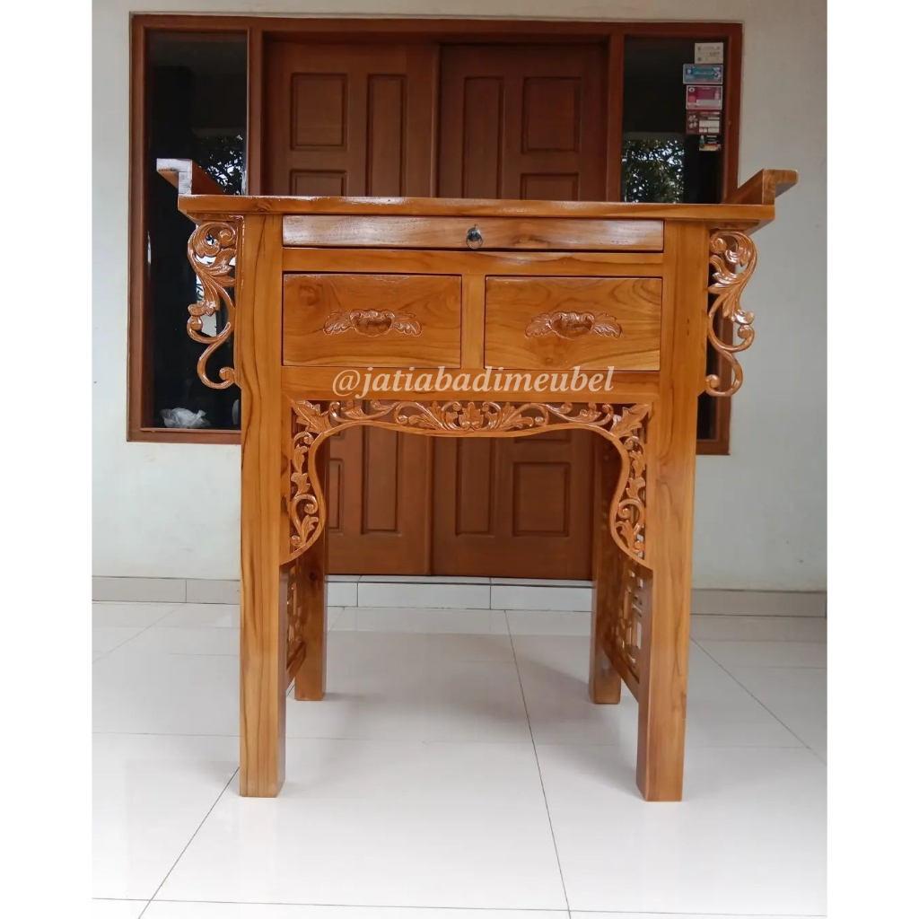 Jual Meja Sembahyang Meja Altar Cina Meja Leluhur Minimalis Ukir Kayu ...