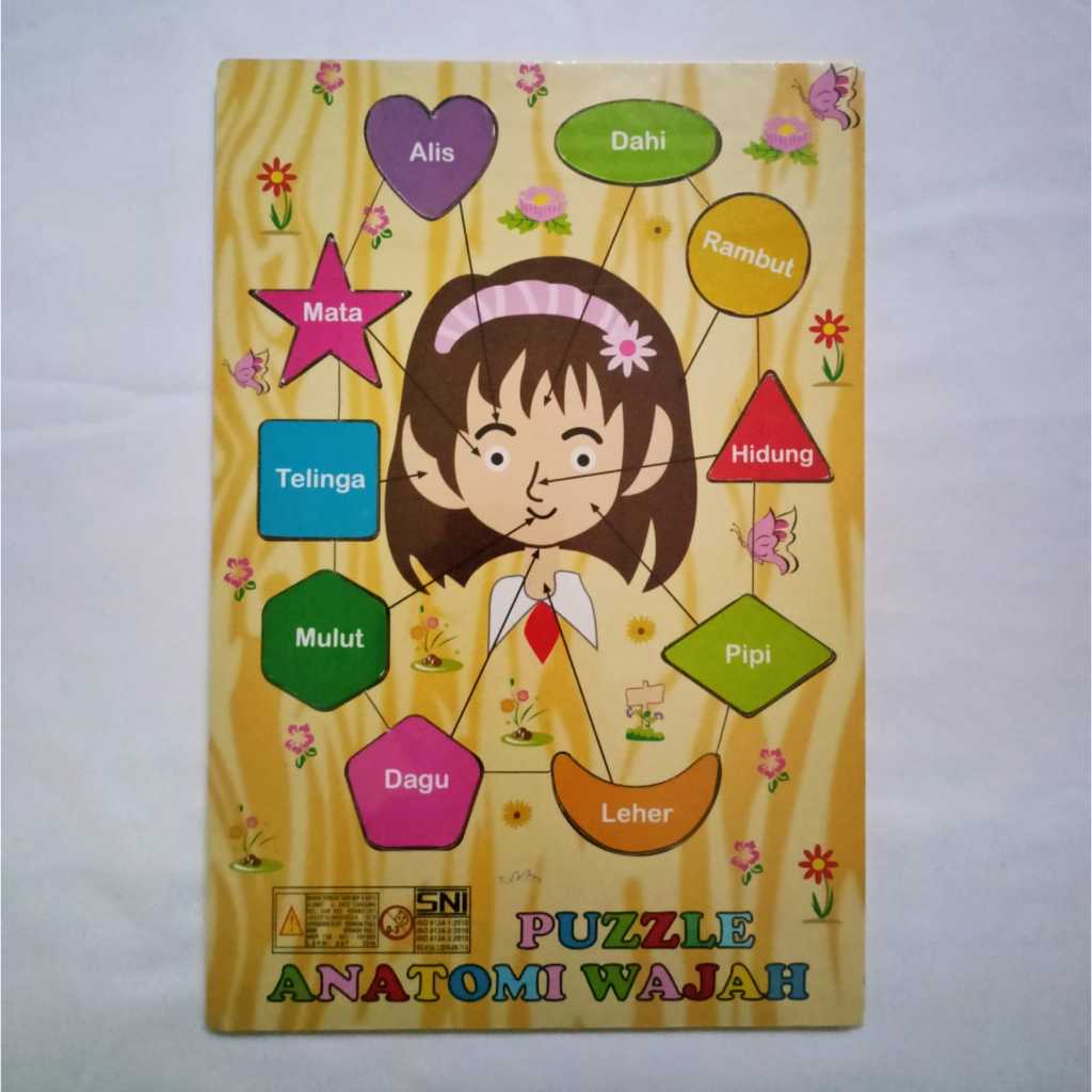 Jual Mainan Edukasi Anak Puzzle Kayu Gambar Anatomi Bagian Wajah Tubuh ...