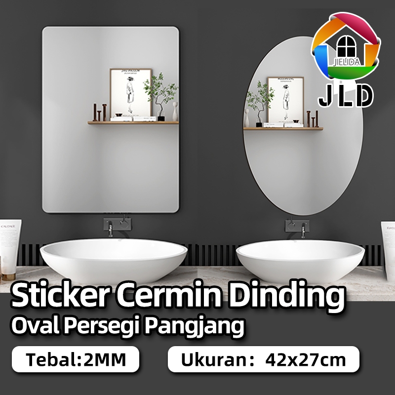 Jual JieLiDa STICKER CERMIN OVAL 3D STIKER DINDING Kaca Acrylic Sudah ...